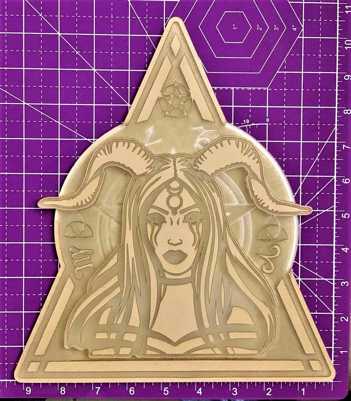 XL Layered Witch With Horns Mold/witch Mold/xl Witch Mold/xl Layered ...