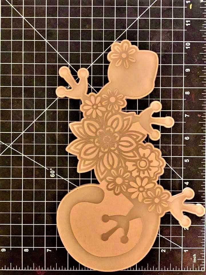 Gecko With Flowers Etched Mold/gecko Mold/etched Mold | Etsy