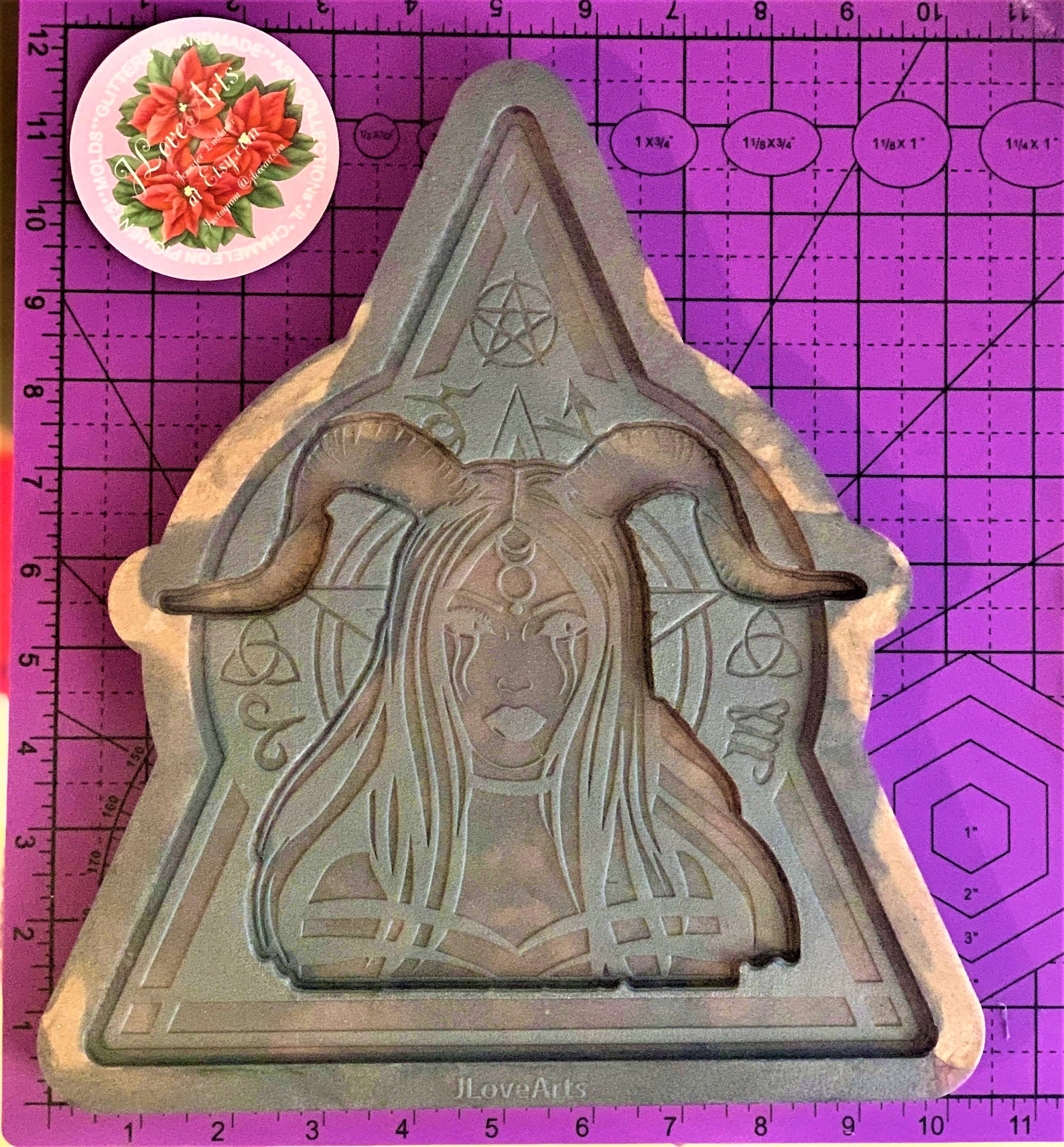XL Layered Witch With Horns Mold/witch Mold/xl Witch Mold/xl Layered ...