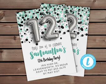 Mint invitation | Etsy