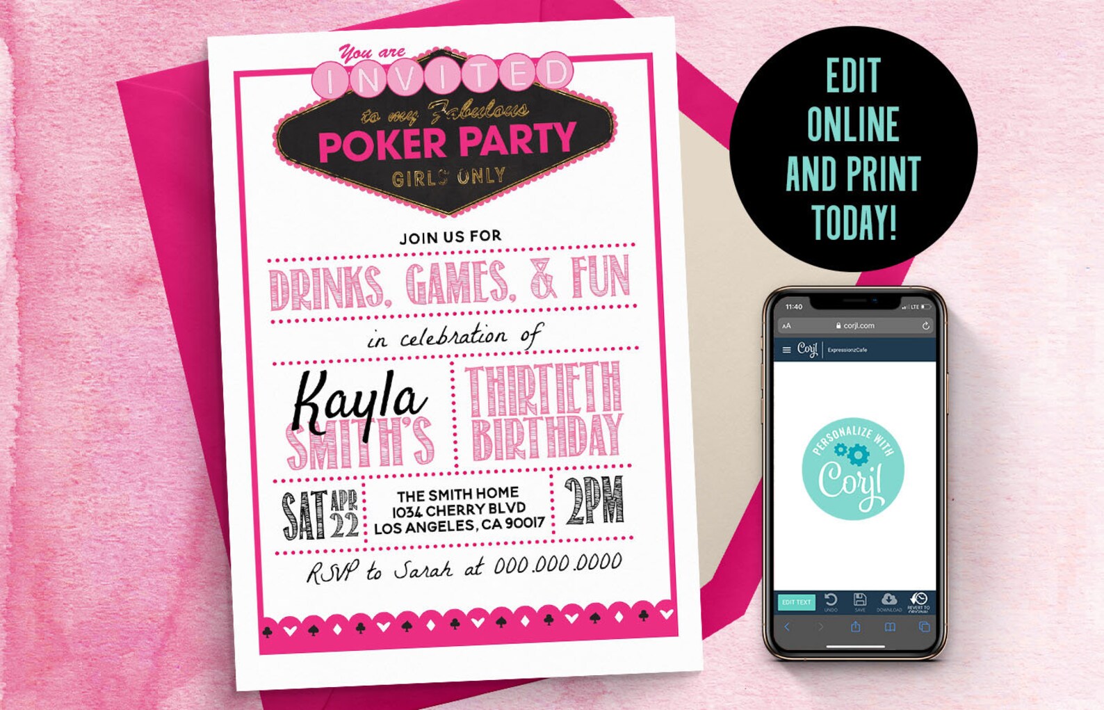 Ladies Game Night Poker Invitation Casino Invitation Poker | Etsy