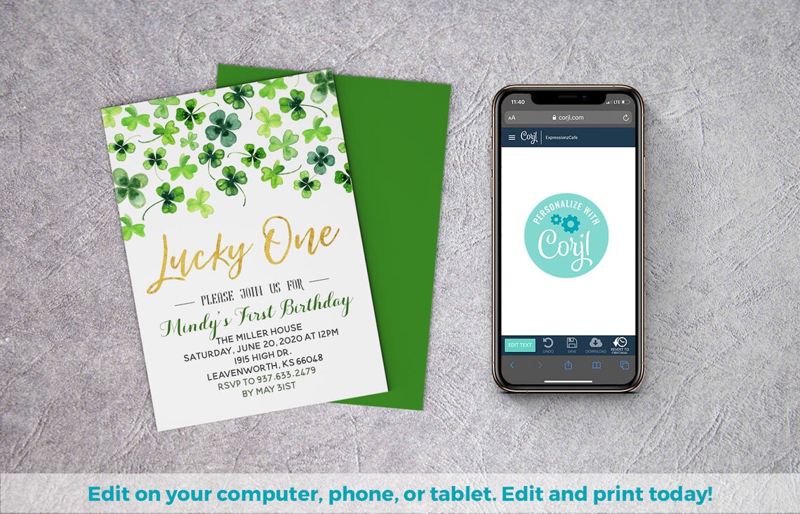 Clover Birthday Invitation | First Birthday Invite, St. Patrick's ...
