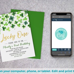 Clover Birthday Invitation | First Birthday Invite, St. Patrick's ...