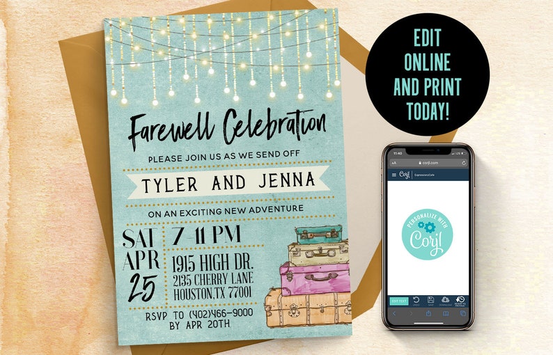 Farewell Invitation Moving Invitation Going Away Party - Etsy