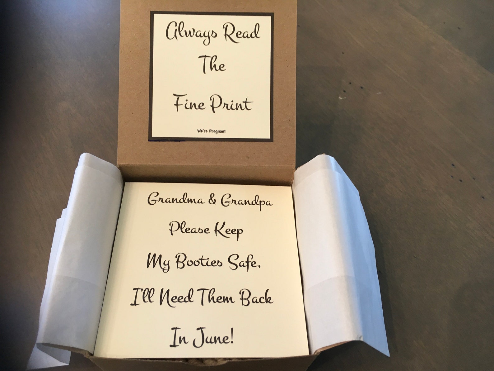 Parents Pregnancy Announcement Bootys Baby Announcement Box - Etsy