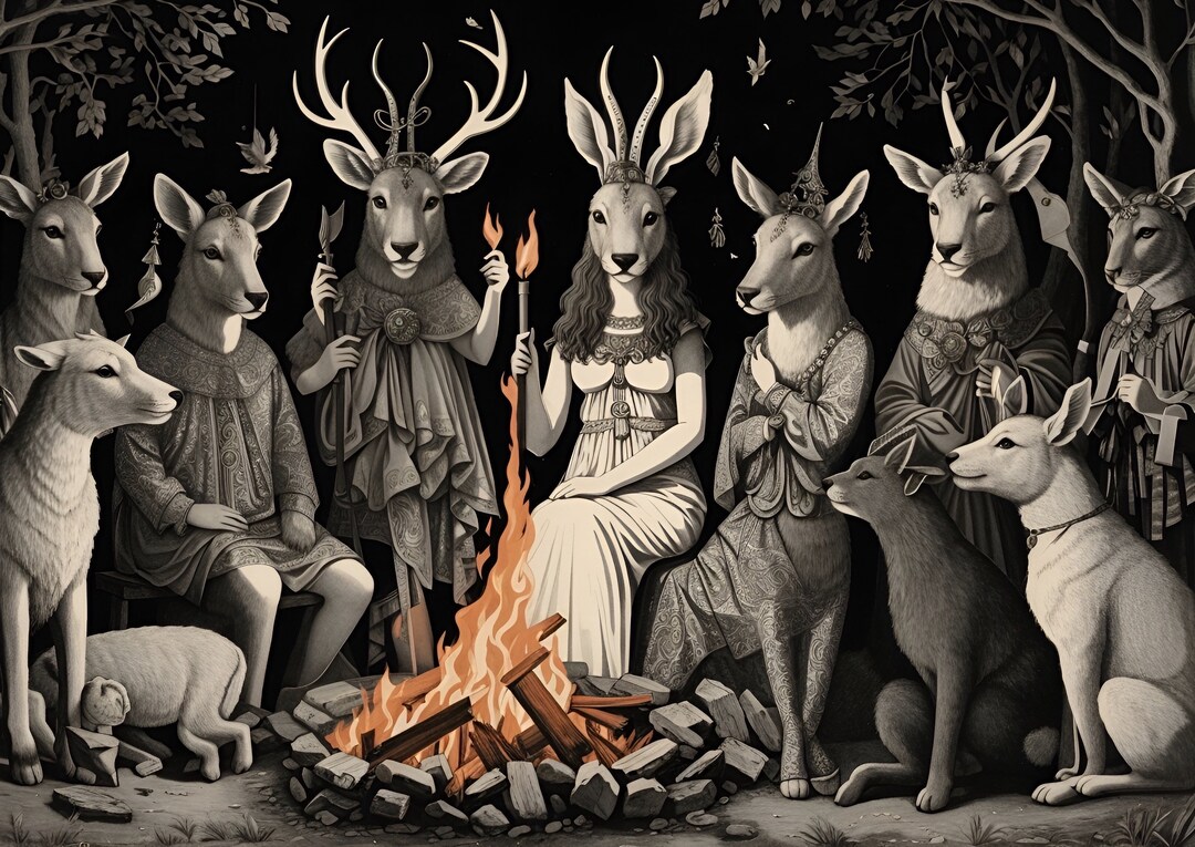 Printable Illustration Night Ritual: Pagan Halloween Party - Etsy