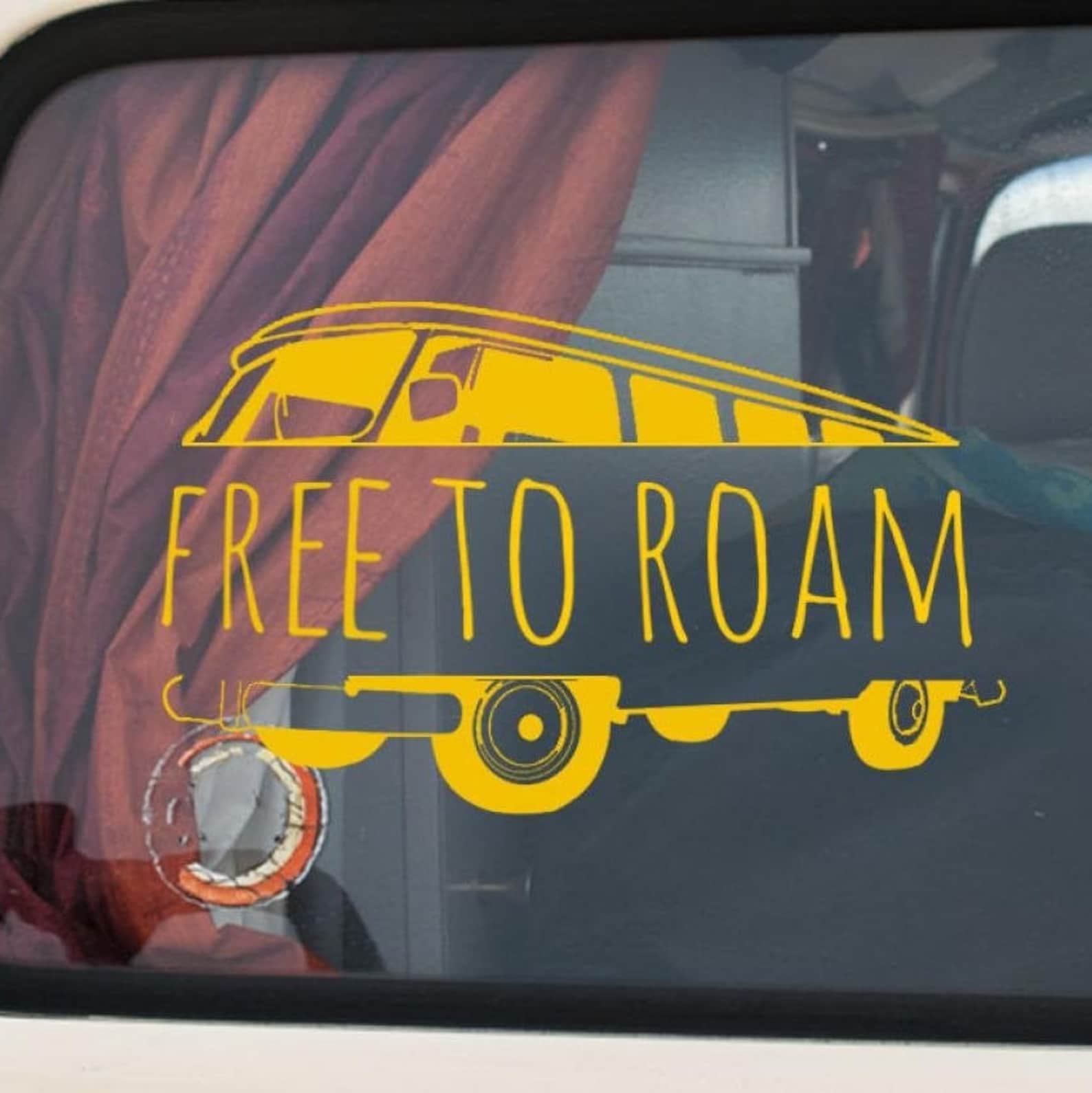 Vintage Retro Camper Van Sticker Free to Roam Hippy Decal | Etsy