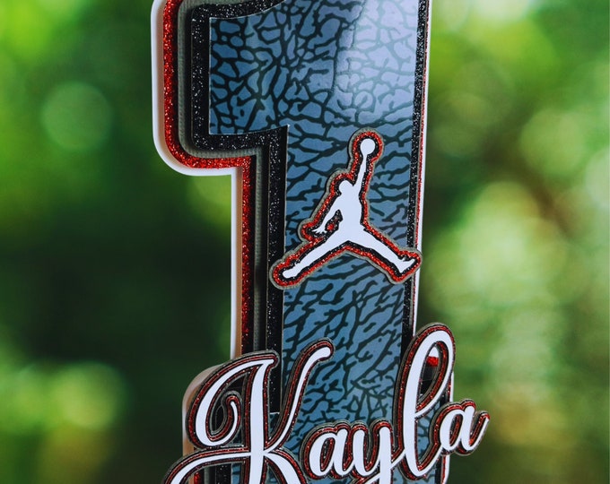 Jordan Shoe Cake Topper | Jordan Sneaker Theme Cake Topper | Jordan ...