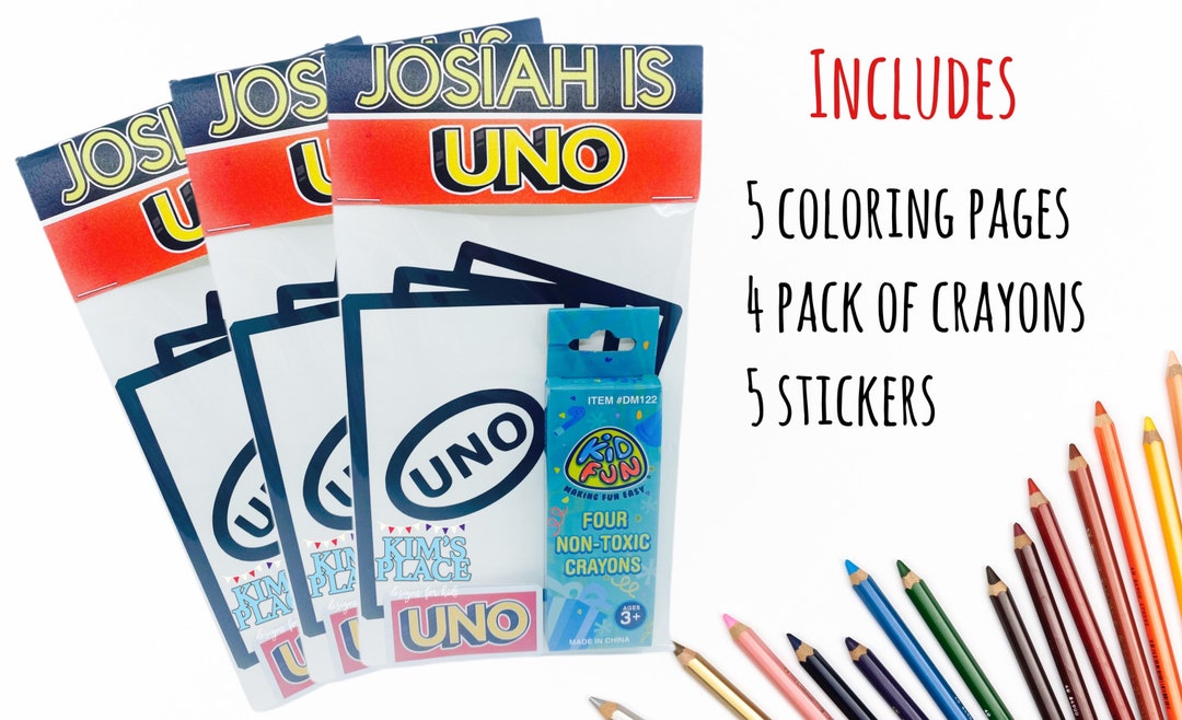 UNO Theme Coloring Activity Kit, UNO Party Favors, UNO Coloring Page ...