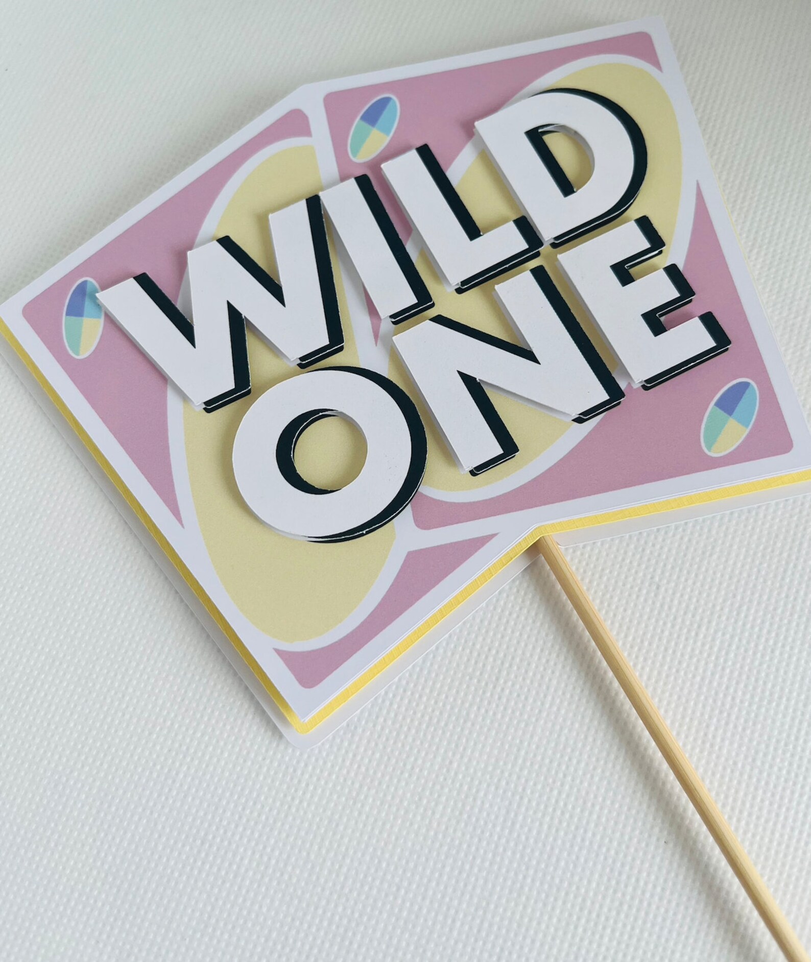 Pastel UNO Cake Topper WILD ONE Birthday Cake Topper Pastel Uno Party ...