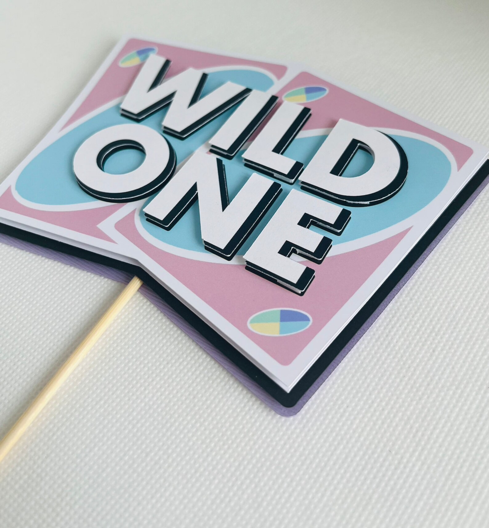 Pastel UNO Cake Topper WILD ONE Birthday Cake Topper Pastel Uno Party ...