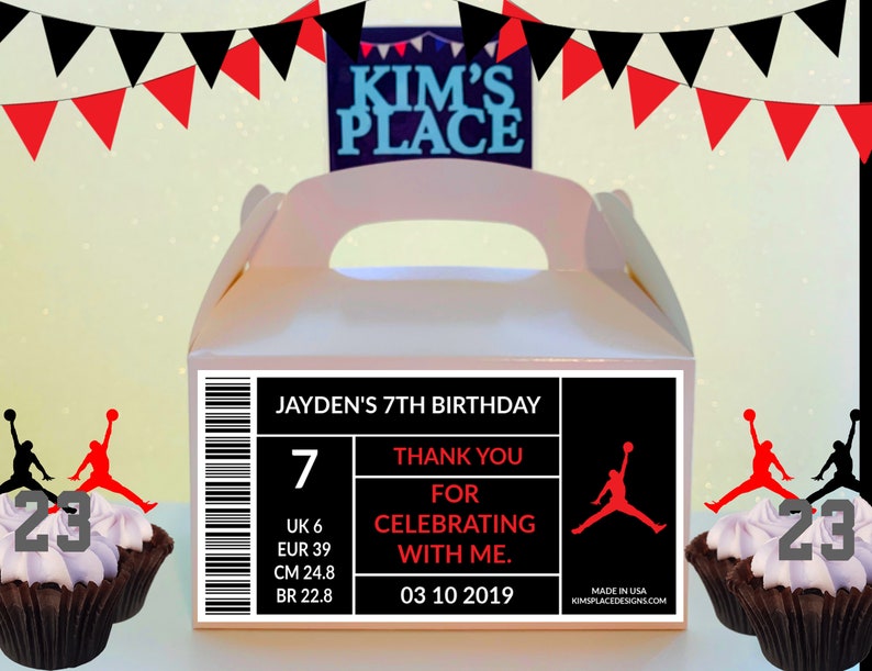 Digital Jordan Party Favor Box Label Party Favors Party - Etsy