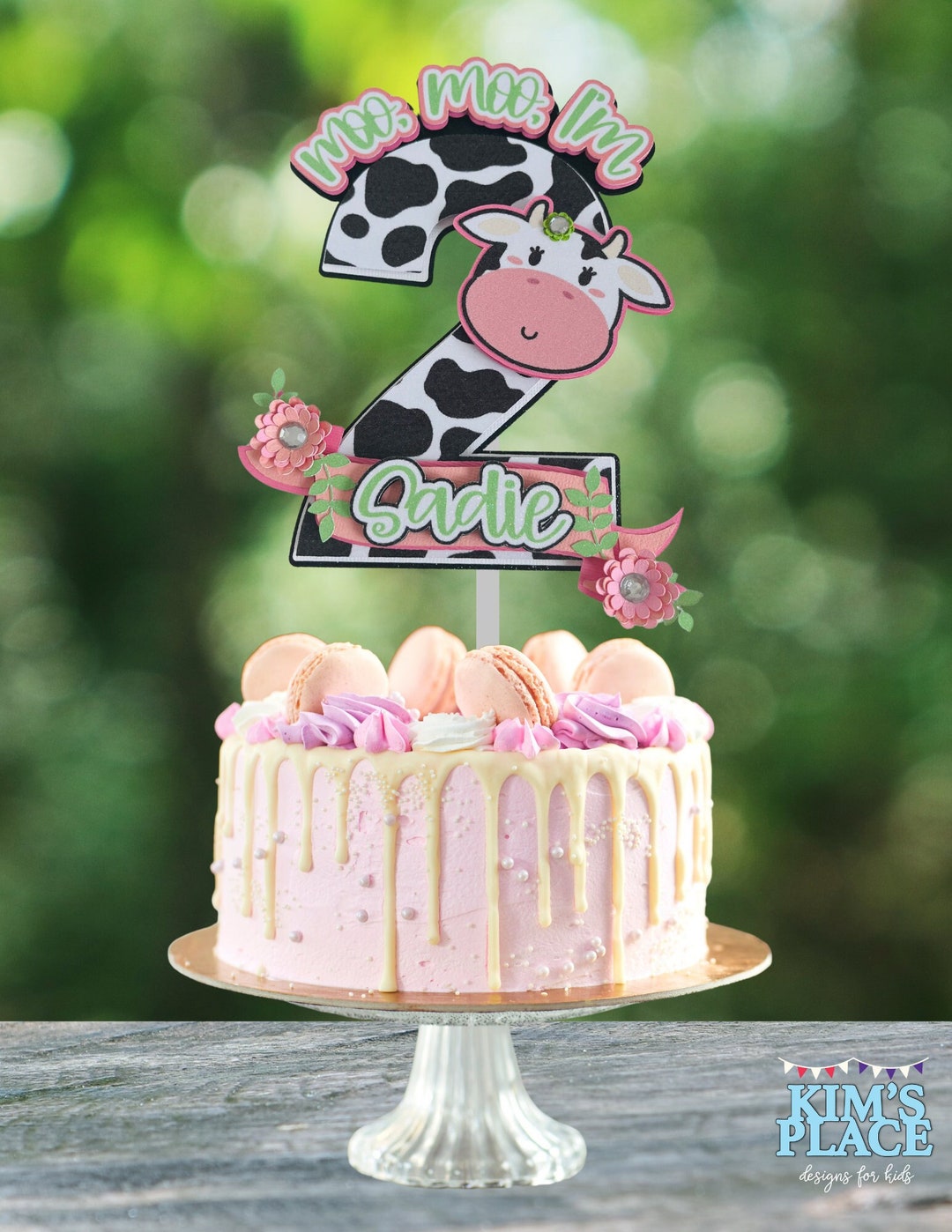 Cow Cake Topper | Cow Birthday Theme | TWO Cake Topper | Moo Moo I'm ...