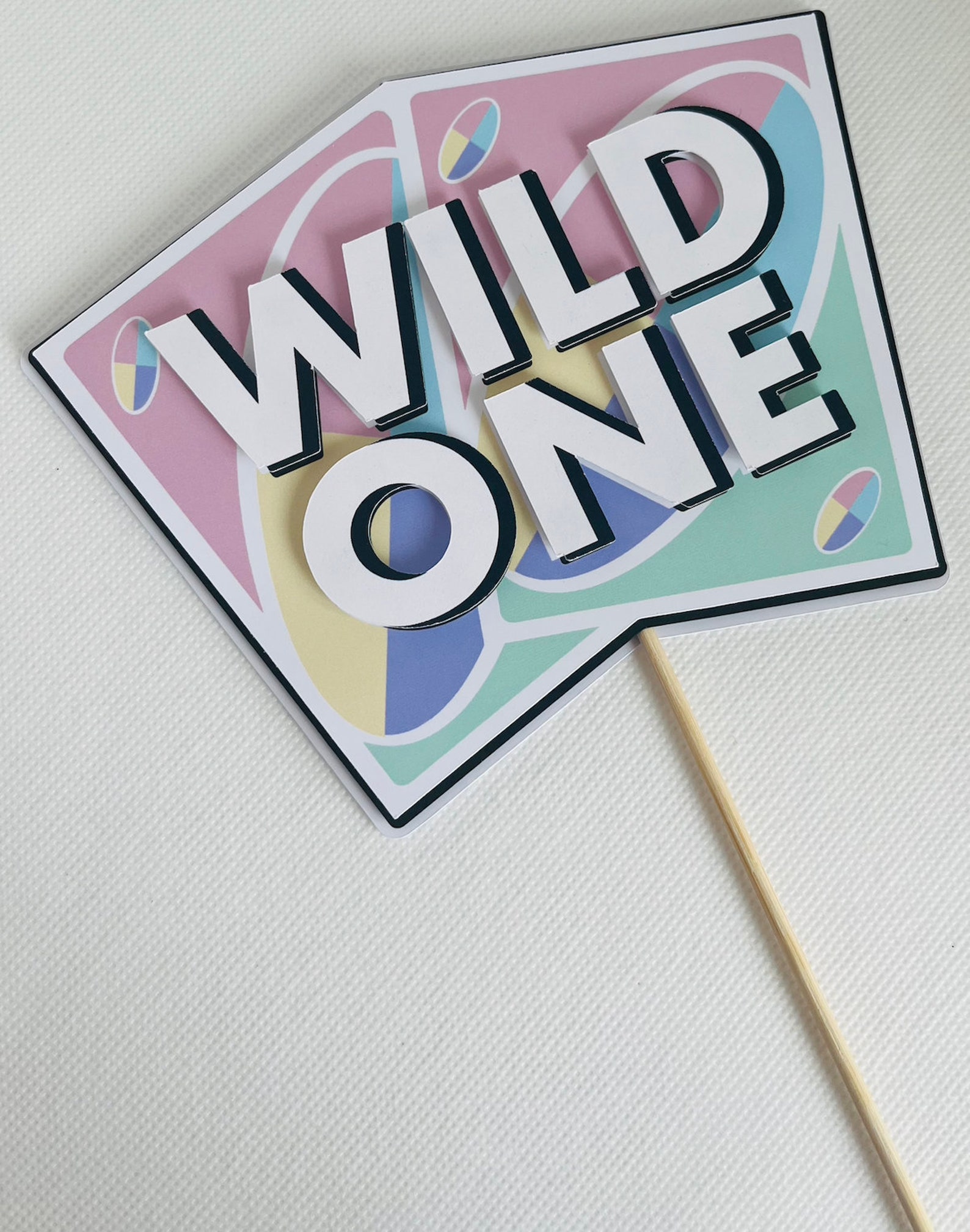 Pastel UNO Cake Topper WILD ONE Birthday Cake Topper Pastel Uno Party ...