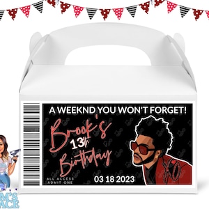 The Weeknd Party Favor Box Labels, the Weeknd Party Supplies, Party ...