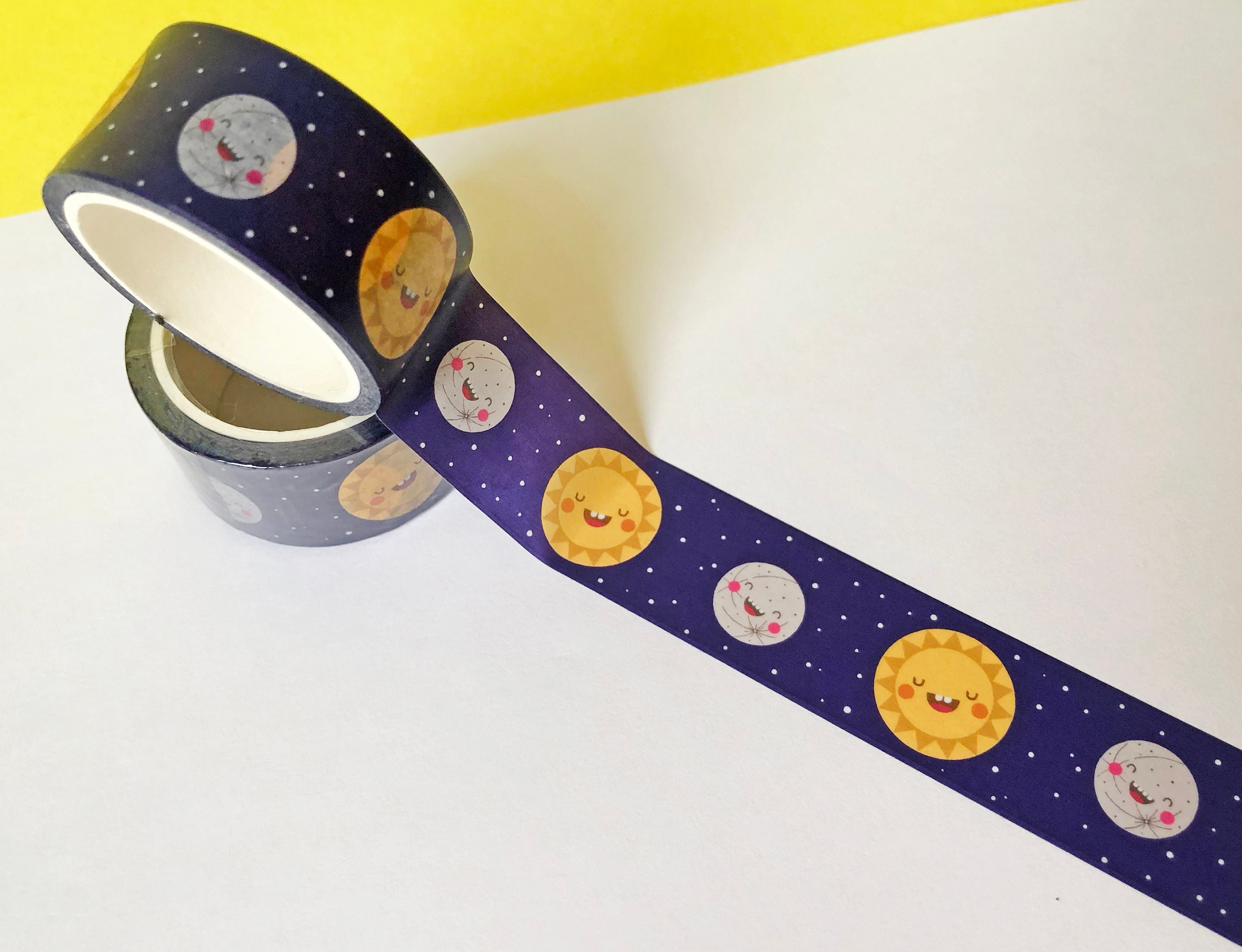 Sun and Moon Space Washi Tape. Bullet Journal Planner - Etsy