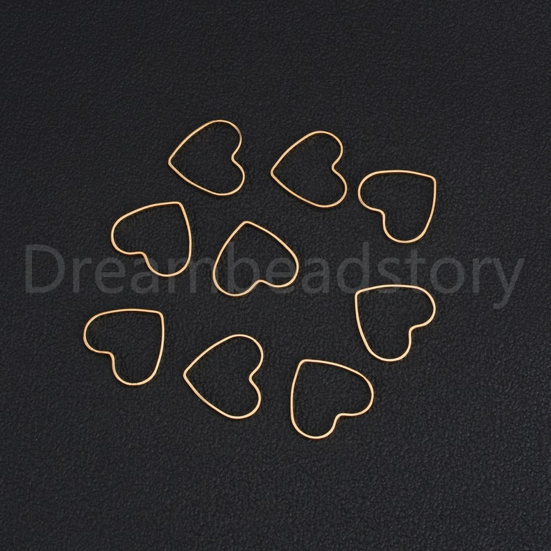 10-1000 Pcs Brass Heart Charms/ Heart Rings/ Outline Heart | Etsy
