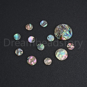 6-50 Pcs Natural Abalone Shell Disc Pendant Beads for Earrings Necklace ...
