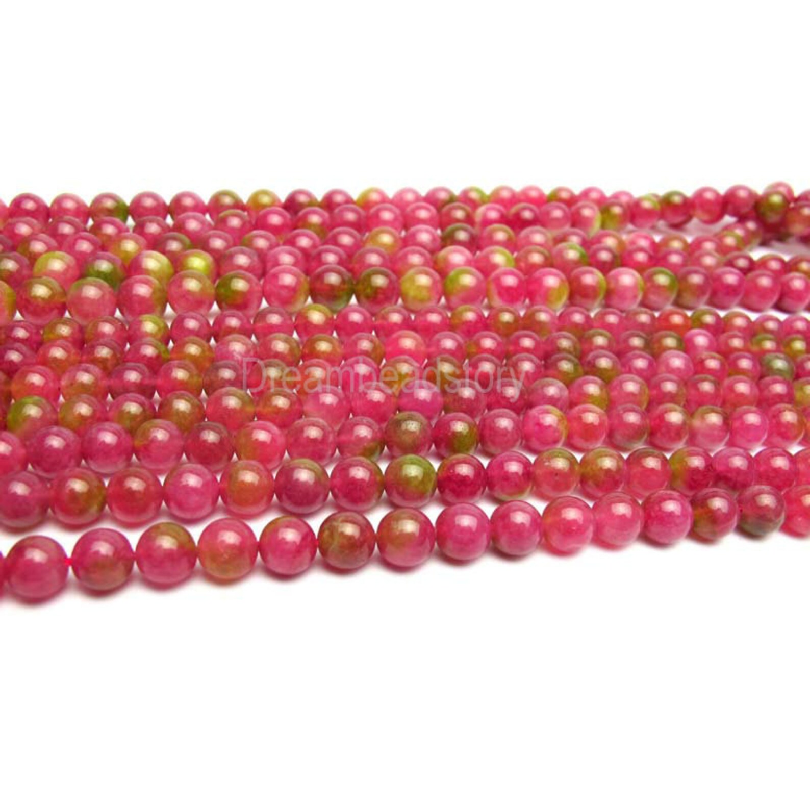 Watermelon Quartz Beads Round Watermelon Crystal Quartz 4 6 | Etsy