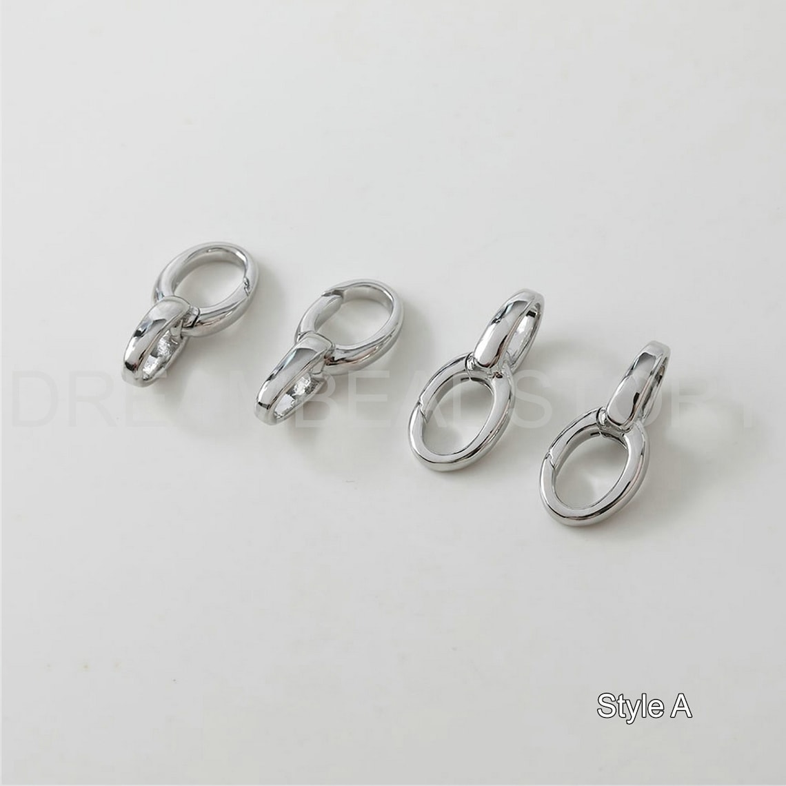 Push Gate Oval Clasp - Spring Gate Clasp - 14K Real Gold/ White Gold ...