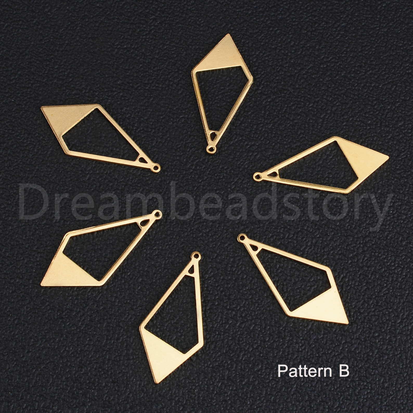 10-200 Pcs Raw Brass Irregular Rhombus Large Hollow Geometric - Etsy