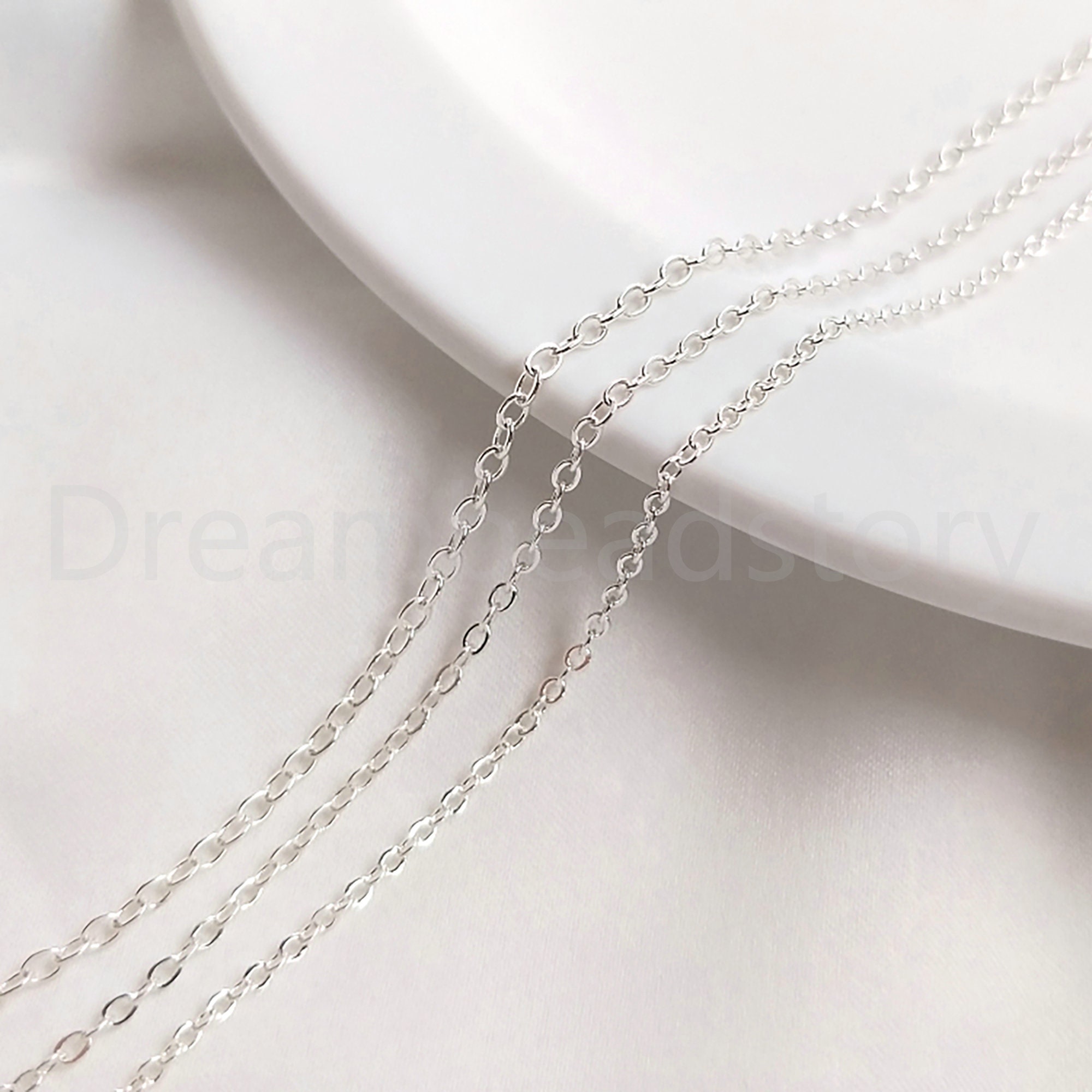 Silver Chain for Jewelry Making Sterling Silver Plated Brass - Etsy