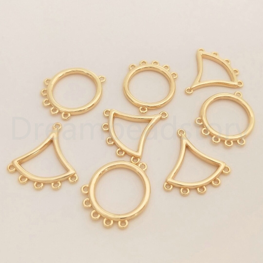 2-100 Pc Dangle Connector Charms for Earring Making 14K Gold Plated ...