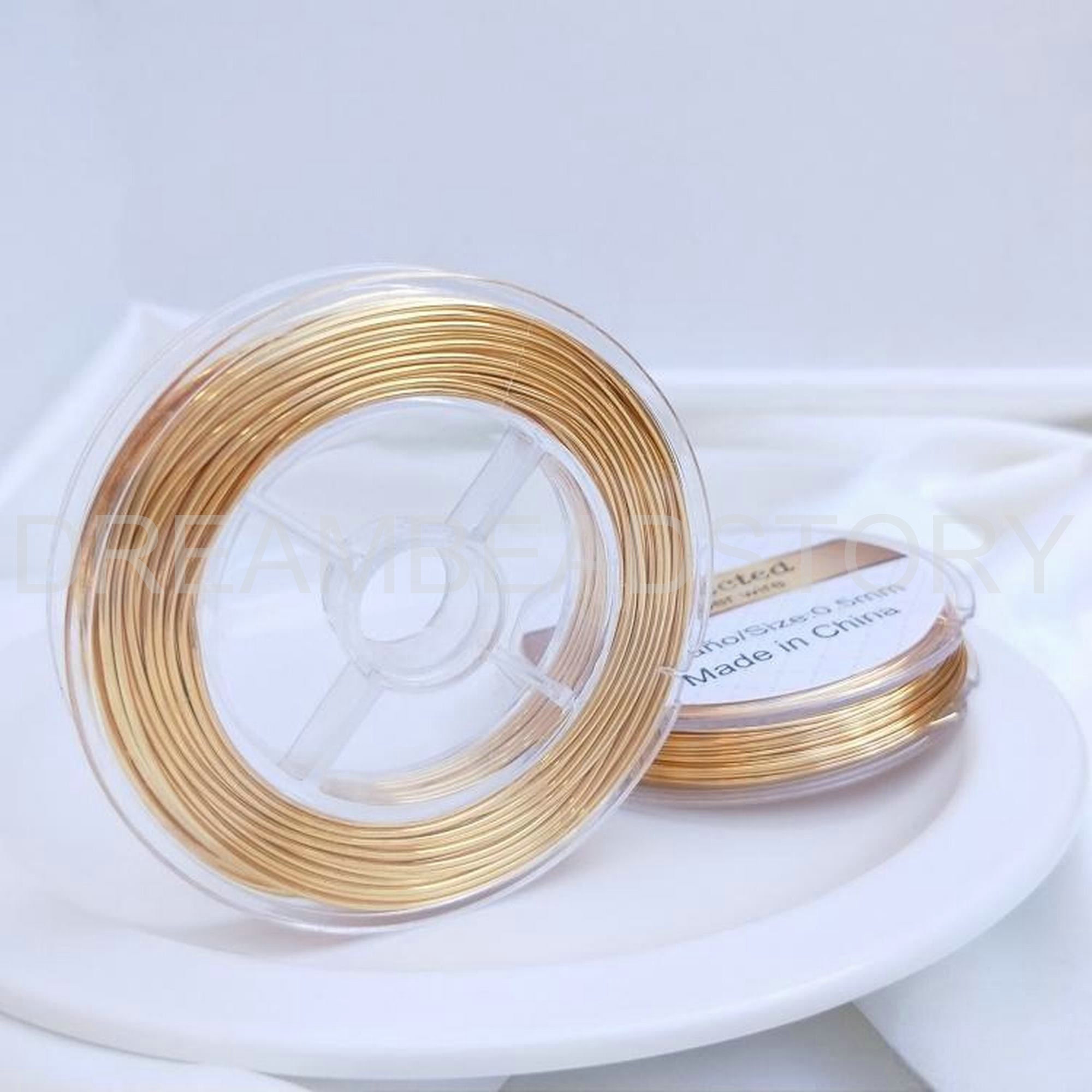 Round Beading Wire for Jewelry Making Supply - 14K Gold Plated Over ...