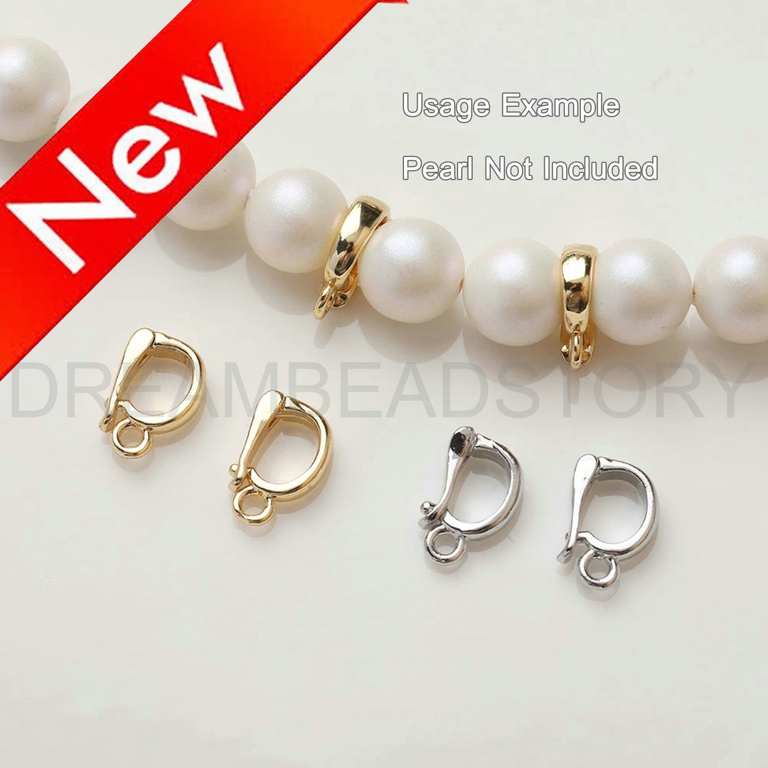 Pendant Bail Connectors - 14K Real Gold/ White Gold Plated Brass Clasp ...