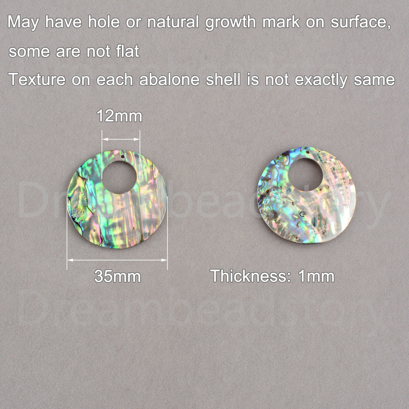 1-50 Pcs Natural Abalone Shell Square/ Round Disc Geometric | Etsy