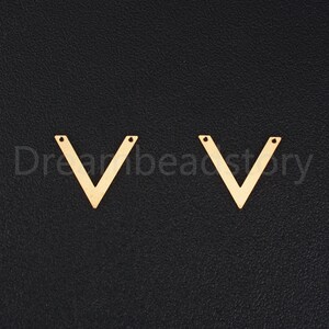 10-500 Pcs Brass V Charms/ V Shape Connector With 2 Holes/ Geometric ...