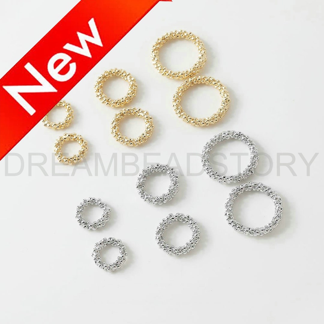 Circle Charms for Jewelry Making 14K Real Gold/ White Gold - Etsy