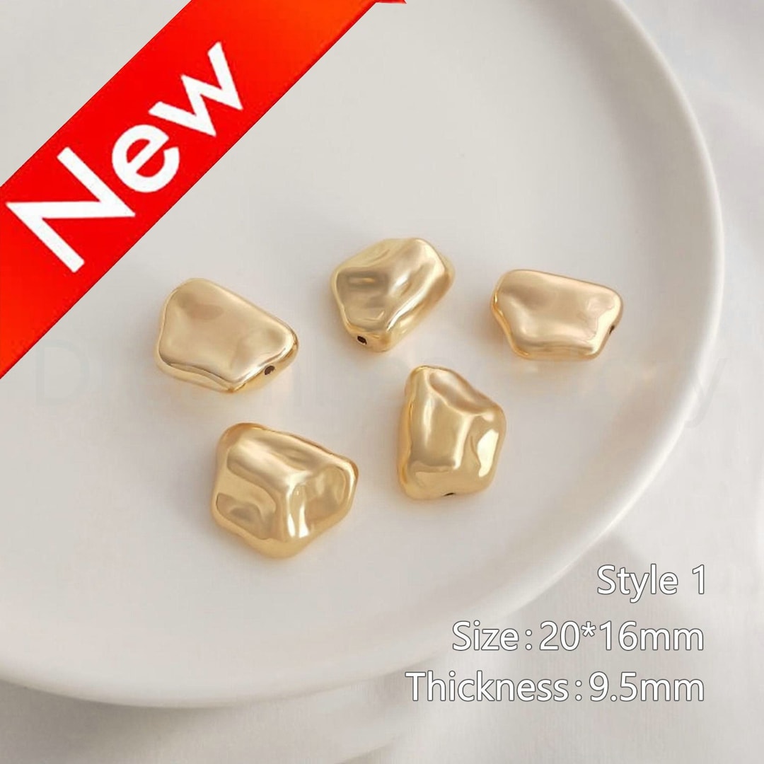 2-100 Pcs 14K Gold Spacer Beads, Real Gold Plated CCB Freedom Nugget ...