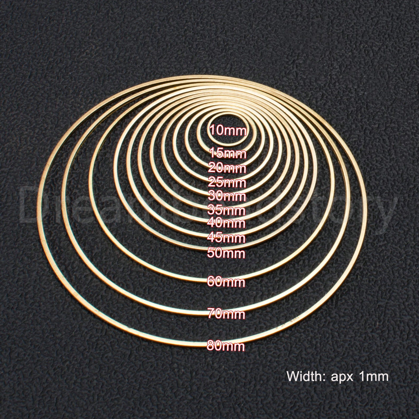 100-500 Pcs Raw Brass Simple Circles Round Hoops Rings Link Connectors ...