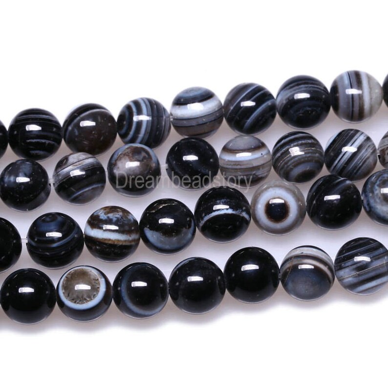 Black Eye Agate Beads Black Agate Beads with Evil Eye 6mm | Etsy