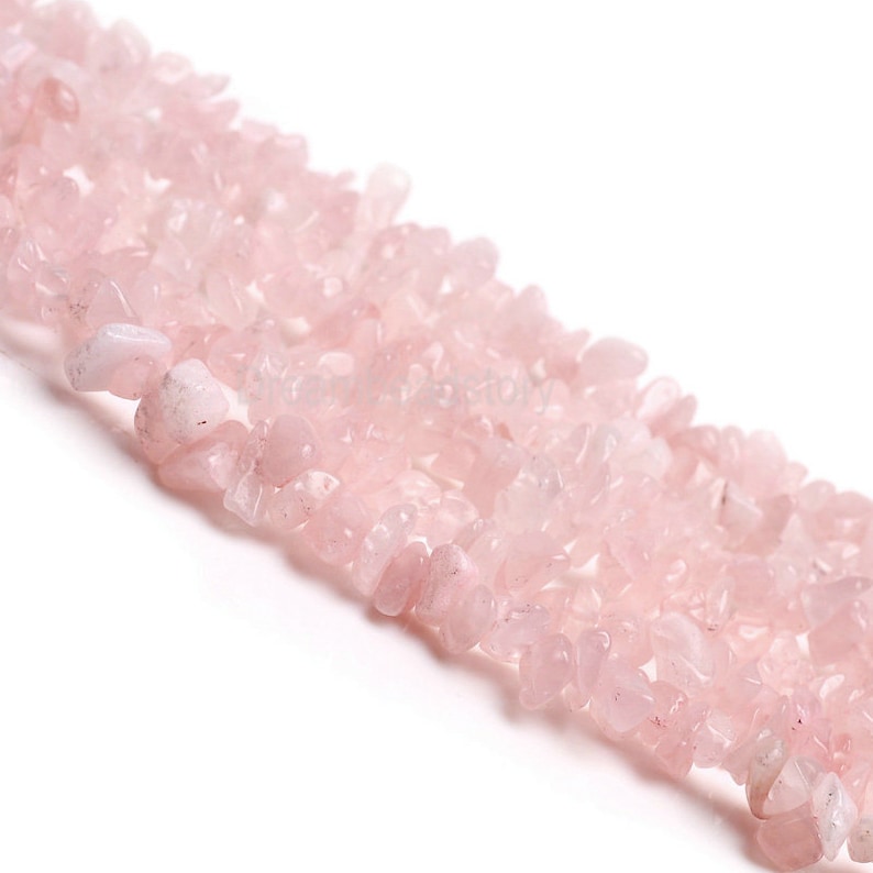 Rose Quartz Chips Genuine Pink Quartz Gemstone Chip Beads - Etsy