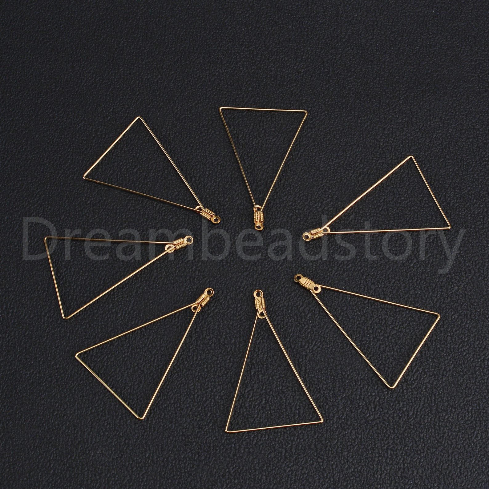 20-500 Pcs Raw Brass Large Triangle Geometric Ear Wire | Etsy