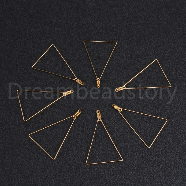 20-500 Pcs Raw Brass Large Triangle Geometric Ear Wire - Etsy