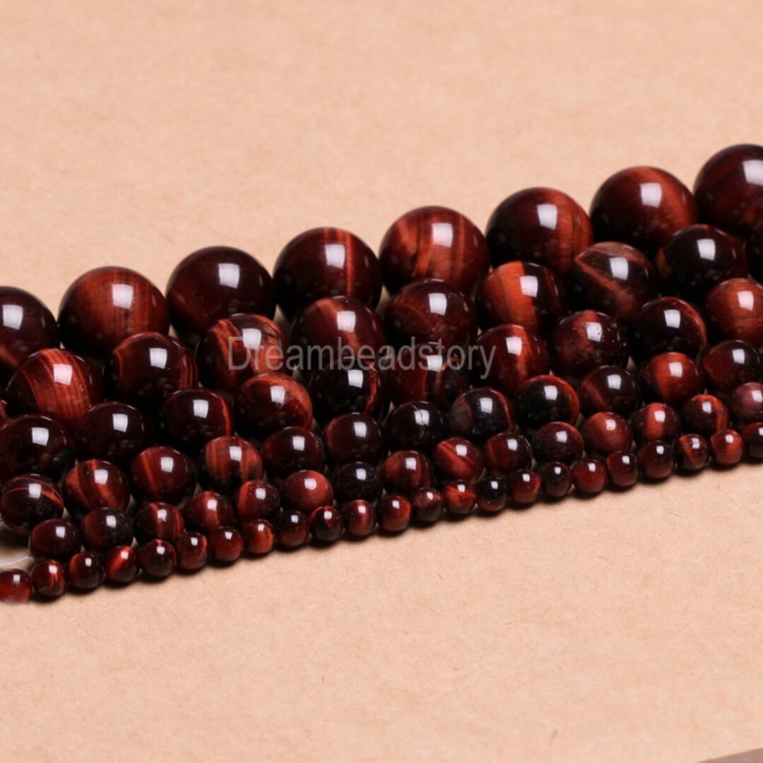 Natural Red Tiger Eye 2 4 6 8 10 12 14mm Mahogany Red Eye of Tiger ...