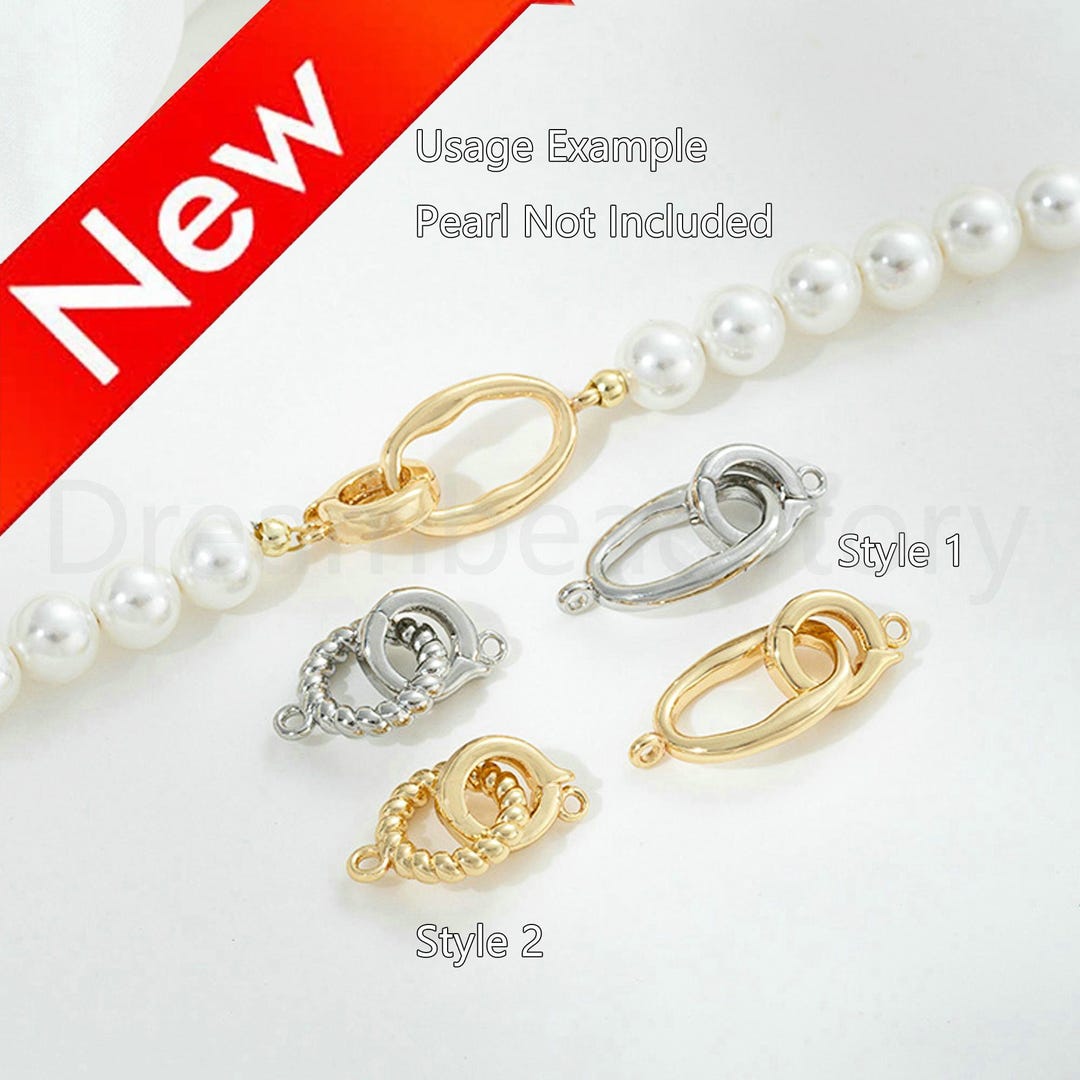 Pearl Jewelry Clasp Lots Supplies, Secure Connector Clasp Accessories ...