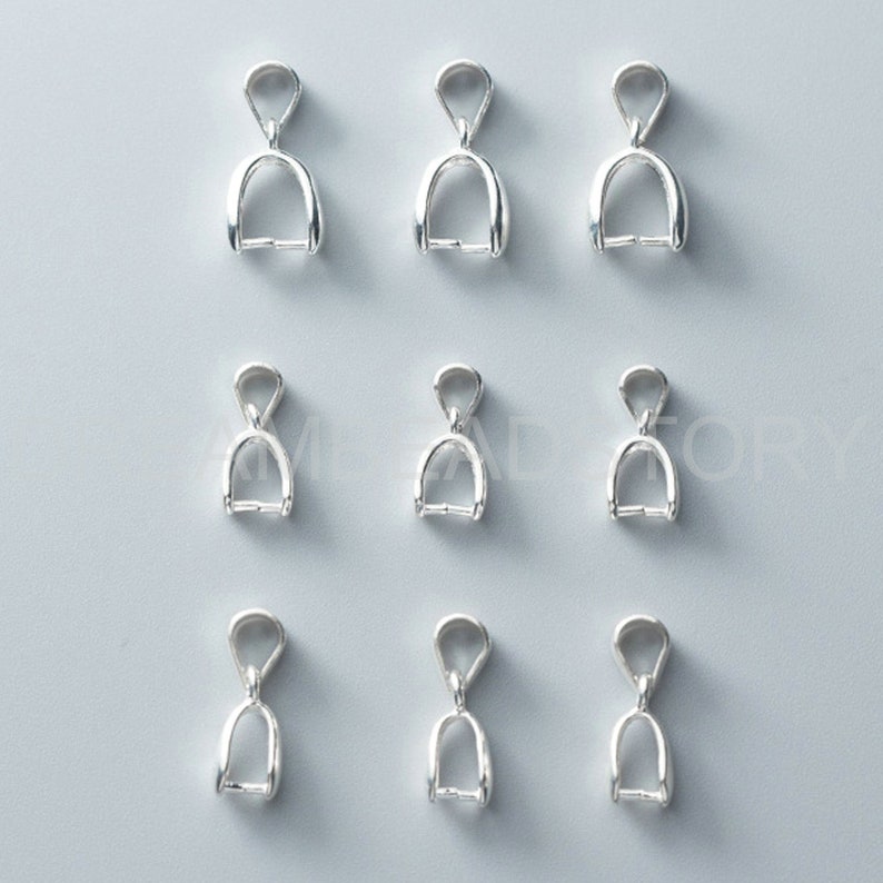 Pendant Bail Clasp for Necklace Making - 925 Sterling Silver Pinch Bail ...
