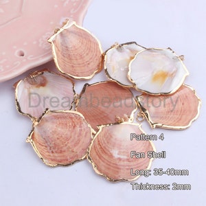 2-100 Pcs Natural Conch Shell/ Fan Shell Charm Pendant Beads for ...