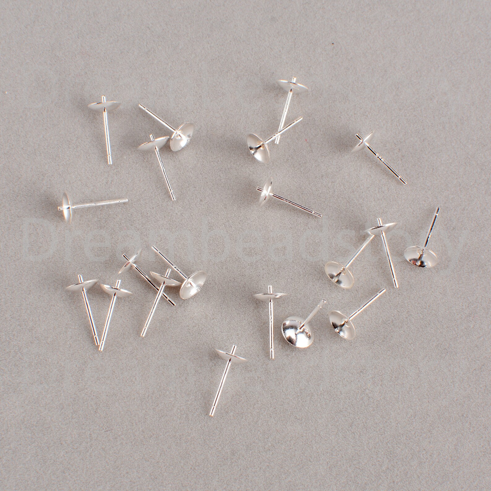 2-100 Pairs 925 Sterling Silver Earring Post/cup Pad for Half - Etsy