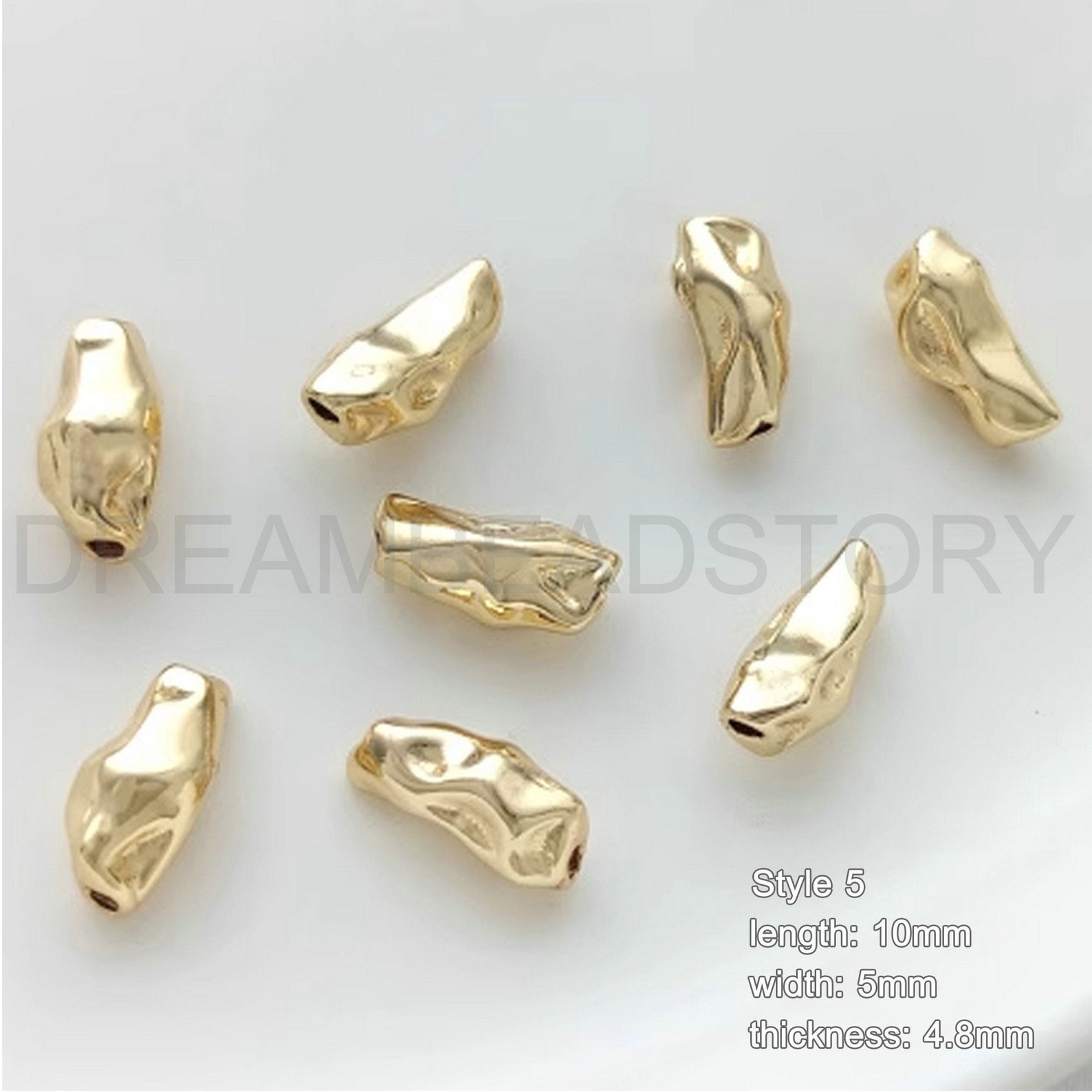 4-200 Pcs DIY Gold Jewelry Making Beads Lots Supply 14K Gold Plated ...