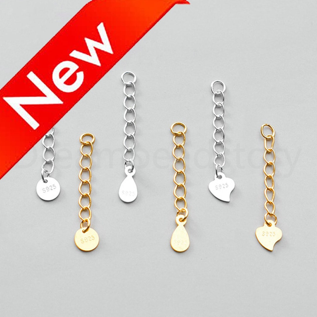 5-100 Pcs Sterling Silver Extender Chain for Necklace Bracelet Making ...