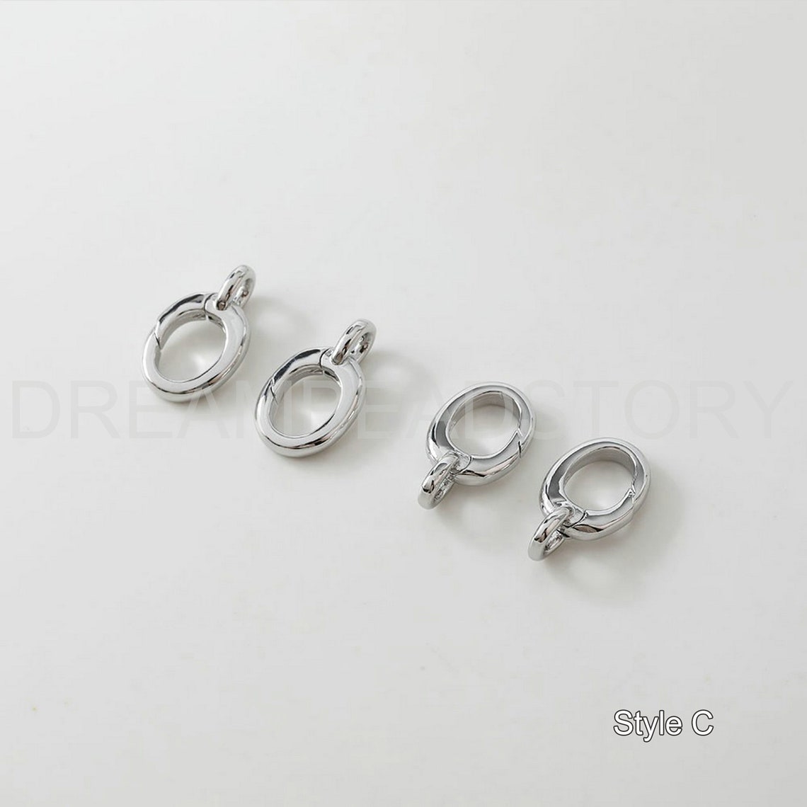 Push Gate Oval Clasp - Spring Gate Clasp - 14K Real Gold/ White Gold ...