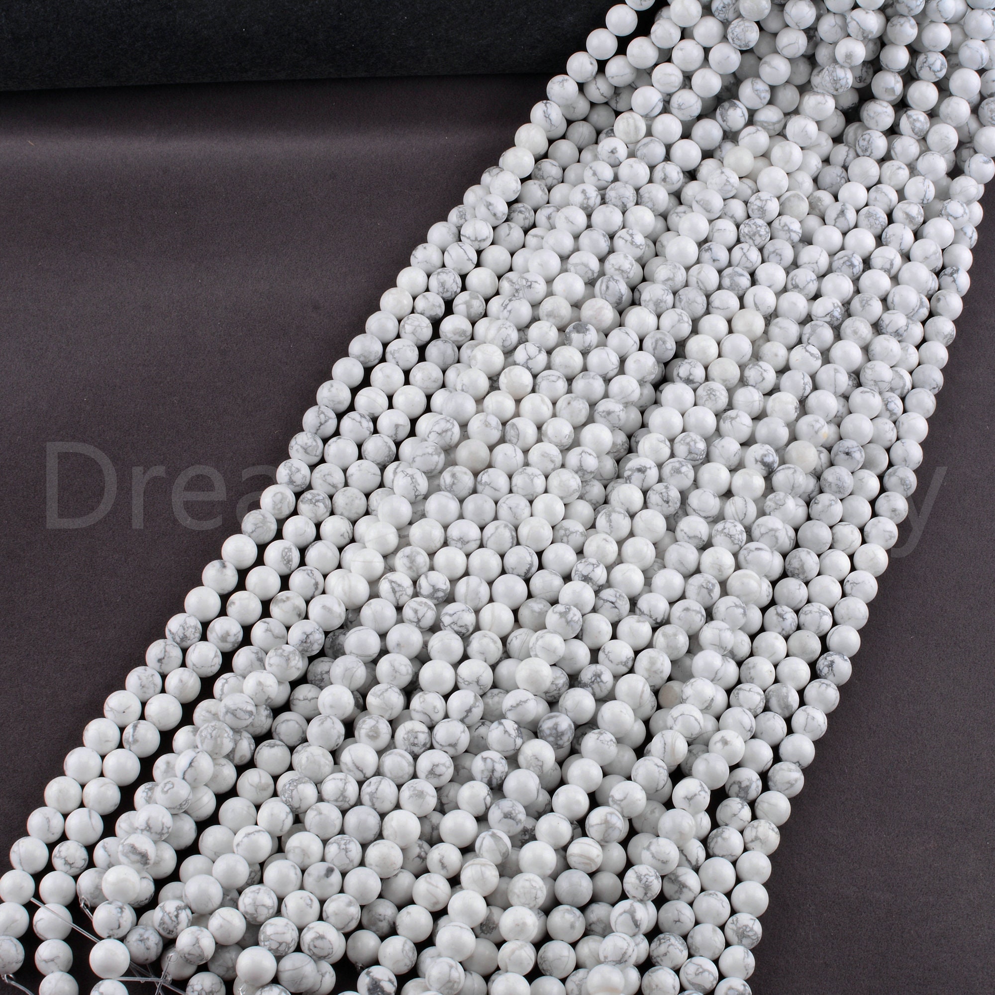 Natural White Howlite Semi Precious Stone Round 4mm 6mm 8mm | Etsy