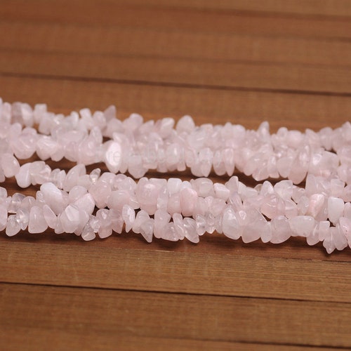 Rose Quartz Chips Genuine Pink Quartz Gemstone Chip Beads - Etsy