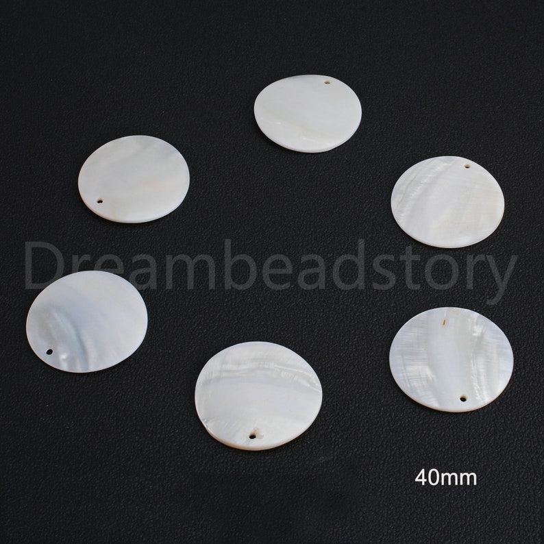 20-100 Pcs Natural Fancy White Shell Round Disc Pendant Beads | Etsy