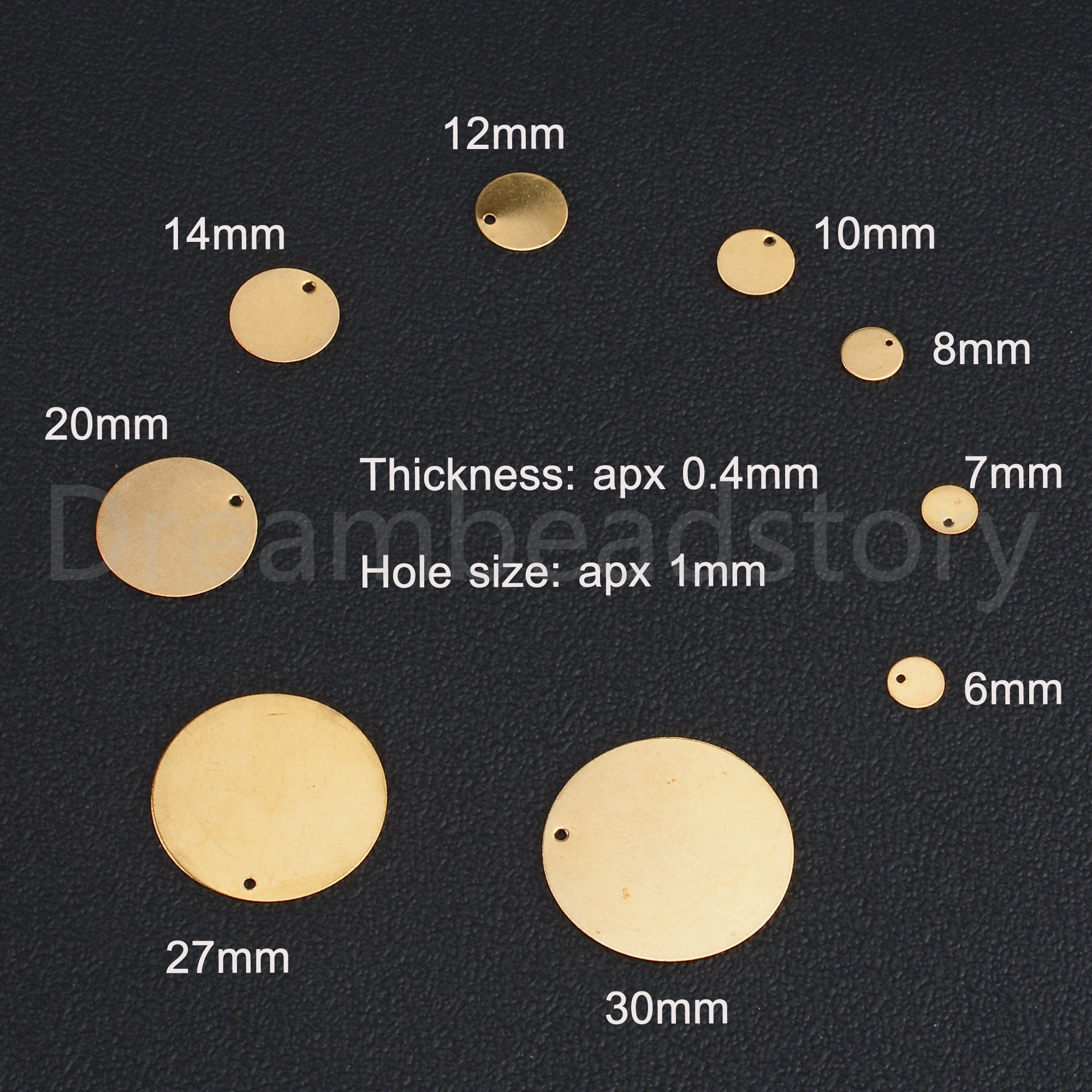 100-1000 Pcs Raw Brass Flat Round Thin Disc Stamping Blanks Base Tag ...